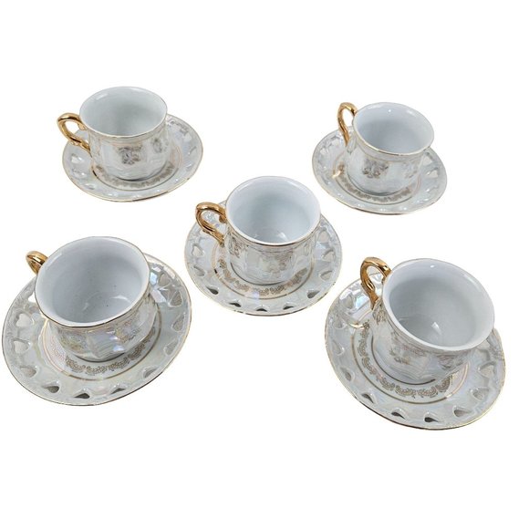 Dining | Imperial Italian Design Painted Iridescent Victorian Style Tea ...